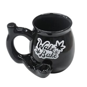 myouth wake bake coffee mug 10.5oz/300ml novelty tea cup for father's day and birthday party gift