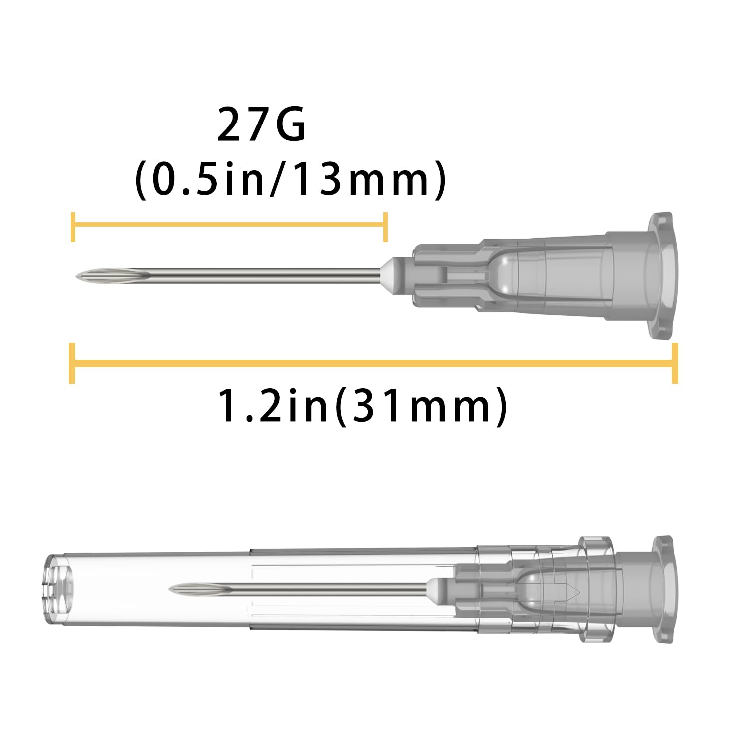 27 Gauge 1/2 Inch Needle,100 PCS Luer Lock Industrial Dispensing Accessories Needles,Individually Wrapped