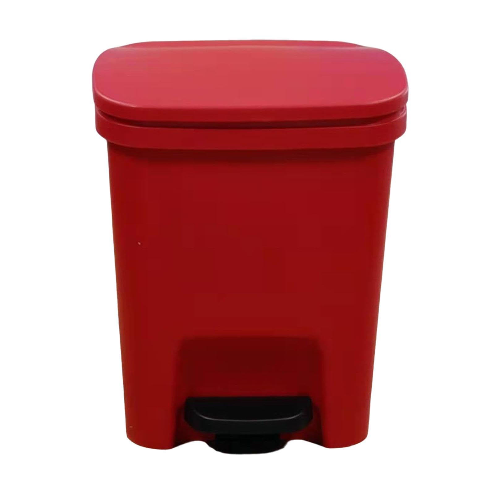 DNCG Step-On Trash Can, Kitchen Garbage Bin with Soft Close Lid, Waste Bin Protection, Rectangular Trash Can Foot Pedal Operation for Bathroom, Kitchen, Refer to description, Ruby red