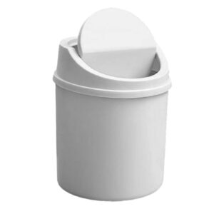 generic desktop garbage can, living room trash can, trashcans, unique cute trashcans with lid, portable garbage bin funny waste can for bedrooms dormitories living rooms tables desks, grey