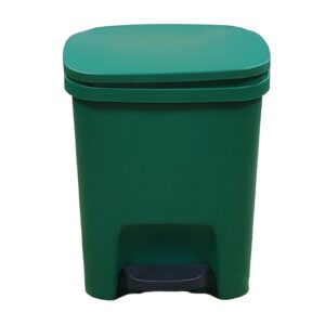 dncg step-on trash can, kitchen garbage bin with soft close lid, waste bin protection, rectangular trash can foot pedal operation for bathroom, kitchen, refer to description, olive green