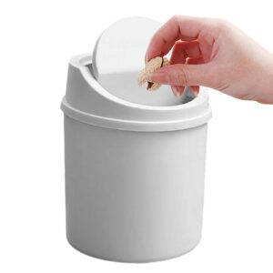 Generic Desktop Garbage Can, Living Room Trash can, Trashcans, Unique Cute Trashcans with Lid, Portable Garbage Bin Funny Waste Can for Bedrooms Dormitories Living Rooms Tables Desks, grey