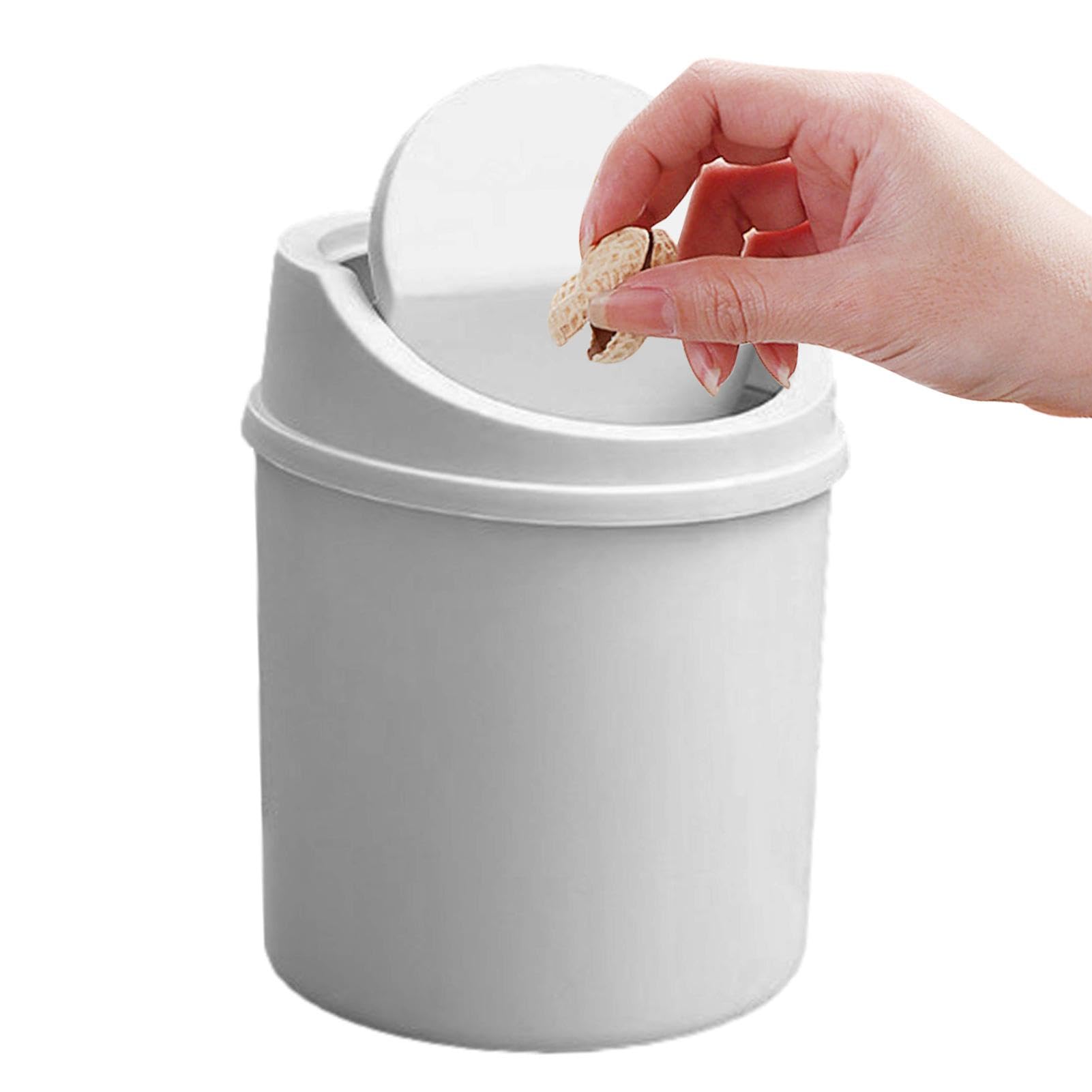 Generic Desktop Garbage Can, Living Room Trash can, Trashcans, Unique Cute Trashcans with Lid, Portable Garbage Bin Funny Waste Can for Bedrooms Dormitories Living Rooms Tables Desks, grey