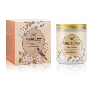 LUEUR LUXE Lavender Eucalyptus Scented Soy Wax Candle - 7oz | Aromatherapy Infused with Natural Essential Oils | Relaxing Home Fragrance