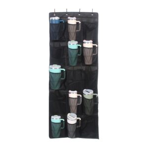 uxietin cup storage organizer compatible with stanley,15 large water bottle storage pockets hnaging on wall for various sizes cup,tumbler storage oragnizer accessories for stanley cup