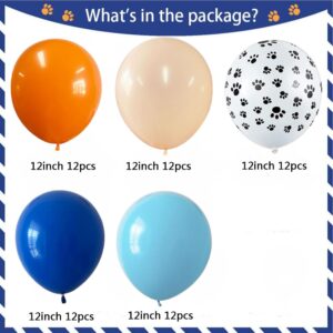 12 Inch 60 Pcs Blue and Orange Latex Balloons Kit Dark Light Blue Orange Wedding Party Decorations Basketball Birthday Bridal Baby Shower Decor Supplies Kids Boys Girls