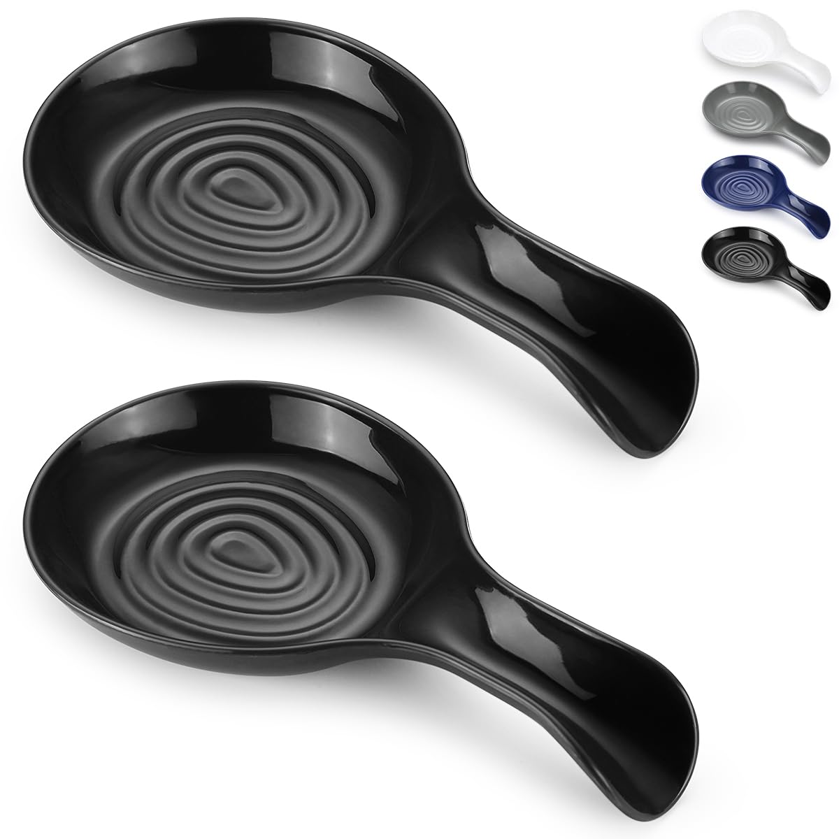 Kyraton Spoon Rest 2 Pack, Plastic Spoon Holder For Kitchen Counter, Kitchen Utensil Rack For Spoons, Tongs, Spatulas, Spoon Rack For Hob, Dishwasher Safe