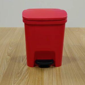 DNCG Step-On Trash Can, Kitchen Garbage Bin with Soft Close Lid, Waste Bin Protection, Rectangular Trash Can Foot Pedal Operation for Bathroom, Kitchen, Refer to description, Ruby red