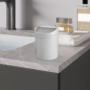 Generic Desktop Garbage Can, Living Room Trash can, Trashcans, Unique Cute Trashcans with Lid, Portable Garbage Bin Funny Waste Can for Bedrooms Dormitories Living Rooms Tables Desks, grey