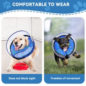 Dog Cone Collar, Inflatable Dog Cone Adjustable Dog Surgery Collar for Large Dogs and Cats, Soft Dog Cone for Dogs After Surgery with Enhanced Anti-Licking, Protective Dog Donut Collar (L)