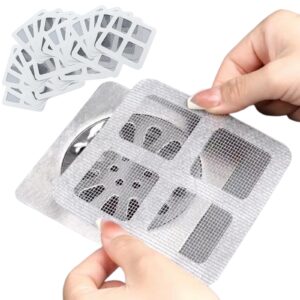 disposable hair drain stickers, 4" x 4"disposable shower floor drain sticker, disposable mesh cover sewer filter screen for bathroom, laundry,sink,tub,and kitchen (30pcs)