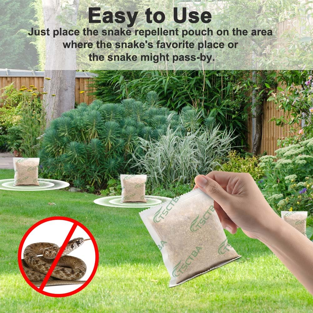 EQCFSATY Snake Repellent for Yard Powerful, Snake Repellent Pet Safe,Snake Away Repellent for Outdoors, Backyard Snake Repellent Outdoor, Snake Repellent Indoor, Snake Deterrent Outdoor -8P, Green