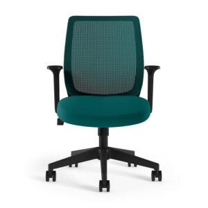 union & scale essentials ergonomic fabric swivel task chair, teal (un60410)