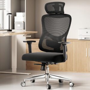 soohow ergonomic mesh office chair, computer desk chair ergonomic, high back office chair with headrest, adjustable lumbar support and 3d armrests.