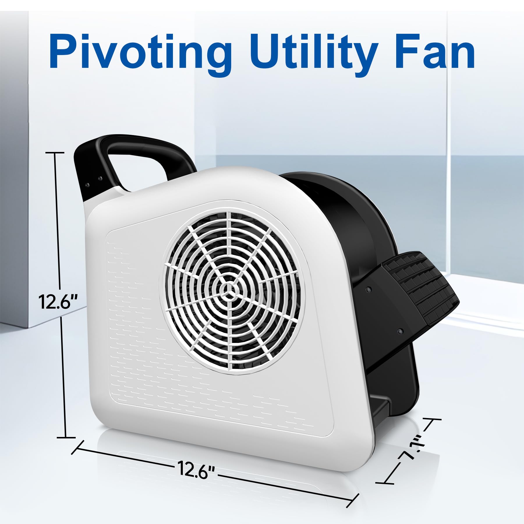 LZLXXLZL Air Mover Blower Fan - Utility Fan 3 Speeds, 2 AC Outlets, Reset and Circuit Breaker, Carpet Dryer for Garage, Gym, Shop, Kitchen - Ventilating, Cooling and Drying, 12", White