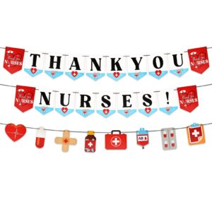 thank you nurses banner paper bunting garland for nurse appreciation week party decorations nursing graduation party supplies gifts