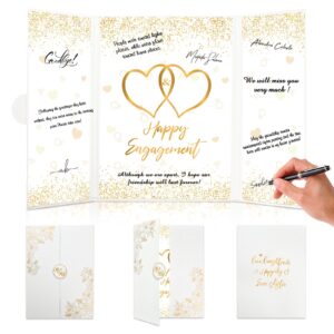 engagement party decorations white gold happy engagement guest book creative engagement signature book alternative engagement sign greeting card gifts for couple engagement decorations party supplies