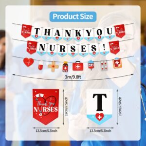 Thank You Nurses Banner Paper Bunting Garland for Nurse Appreciation Week Party Decorations Nursing Graduation Party Supplies Gifts