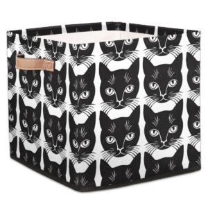 tablerazzi cats pattern cube storage bin, 13 inch collapsible fabric storage cube bin, foldable cube baskets for shelf, closet, organizer