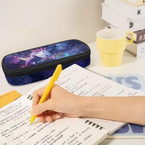 Lotusorchid Galaxy Axolotl Pencil Bag Pen Case, High Capacity Cute Students Kids Pencil Pouch with Zipper, Large Opening Handy Pen Holder Bag Cosmetic Bag Multi-function Bag for Office School