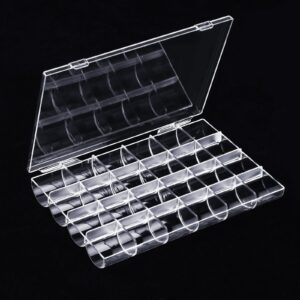 hariendny 24 grids clear plastic nail charm organizer box transparent nail charm organizer empty craft organizers display case compartment container for bead rings earrings jewelry diy crafts