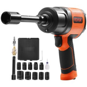 vevor 1/2-inch air impact wrench - high torque 1400 ft-lbs - lightweight 4.6 lb - includes 11-piece cr-v steel impact socket set & carrying case