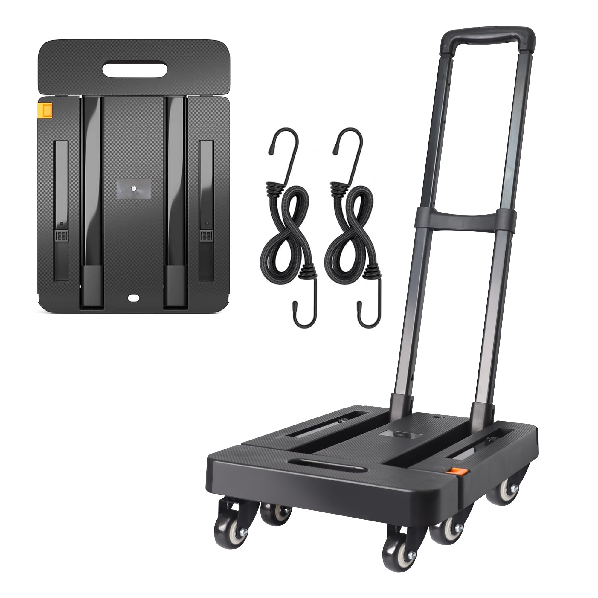 Crysta Lemon Heavy-Duty Dolly Cart - Versatile Folding Hand Truck with Secure Button Lock - Compact Foldable Moving Cart