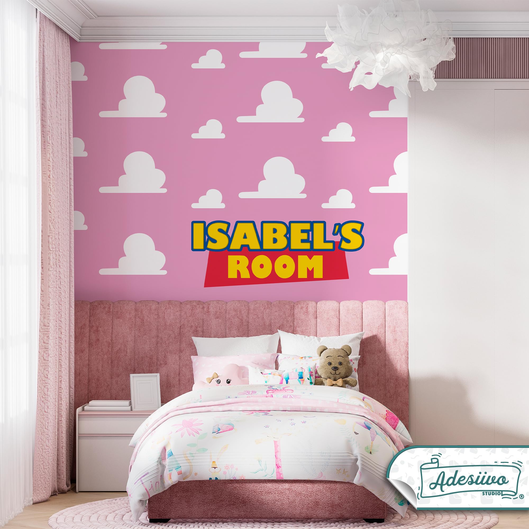 Big Clouds Wall Decals Removable for Kids Room Decoration 32 Clouds Large Vinyl Sticker Self Adhesive Wallpaper for Living Room Nursery Children Baby Kids Boys Girls Bedroom