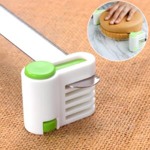 2PCS DIY Cake Slicer, Stratification Auxiliary Bread Slice, Toast Cut, 5 Layers Leveler Slicer, Kitchen Fixator Tool Green