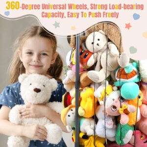 XMBecc Stuffed Animal Storage Zoo Stuffed Animal Holder Space Save Vertical Stuffed Animals Storage PVC with Elastic Band and Net for Playroom Birthday Gift (small-gray)