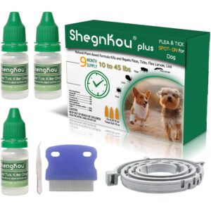 safe and effective: dog flea and tick prevention repellent, plus spot-on with plant formula, for small-medium dogs 4-44 lbs, (8.5 month supply)