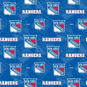 new york rangers cotton fabric sold by the yard, nhl cotton fabric-new york rangers tone on tone design