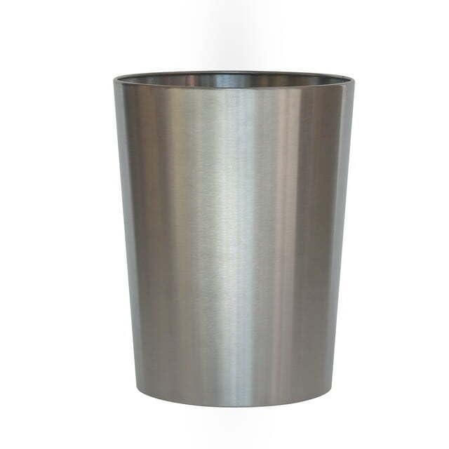 Orsd5D4ite Brushed Nickel Metal Bathroom Wastebasket, 2.2 gal