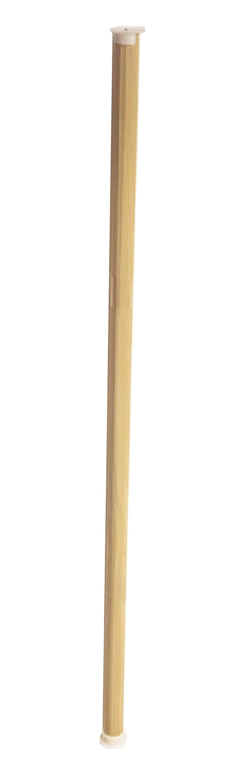 Closet Pole with Wood Construction and Plastic Brackets, 1 3/8" Thick, Natural Finish (6 FT LONG)