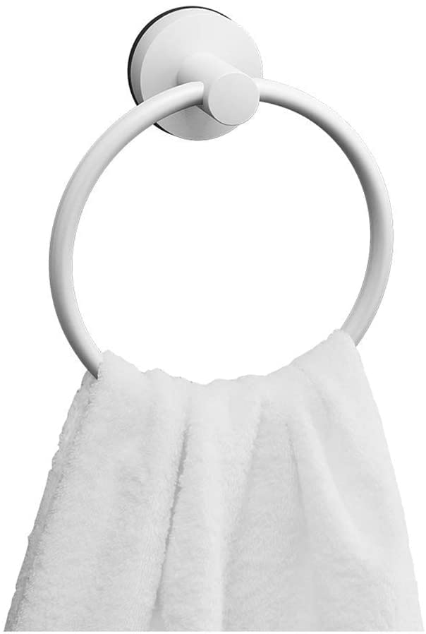 YXCNP Hanging Towel Rack, Bathroom Hanger Kitchen Towel Hook Storage Rails Free Punch Sucker Drying Towel Bath Towel Holder/White