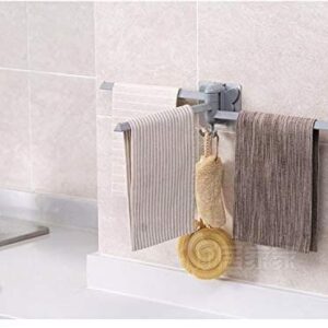 YXCNP Towel Rack, Rotating Towel Bar Punch-Free Bathroom Kitchen Towel Rail No Trace Sticky Hardware Decoration Bath Towel Holder/Grey