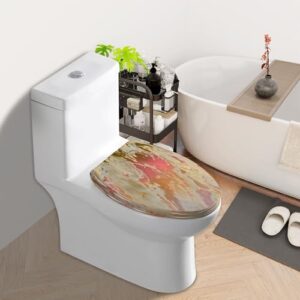 Elongated Toilet Seat natural marble texture seamless stone texture natural marble for Resin Toilet Seat Quietly Slow Close with Quick-Release Hinges Toilet Seat with Cover Easy to Clean Install