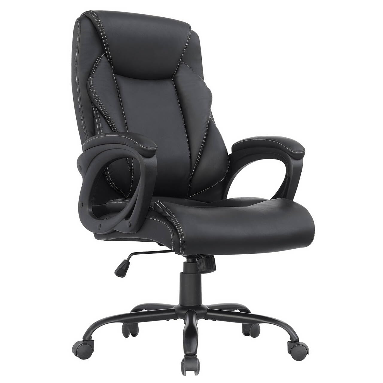 ELABEST Comfy Office Chair with Padded Armrests,High Back Leather Office Chair,Ergonomic Office Chair,Big and Tall Comfortable Executive Office Chair,Computer Desk Chair