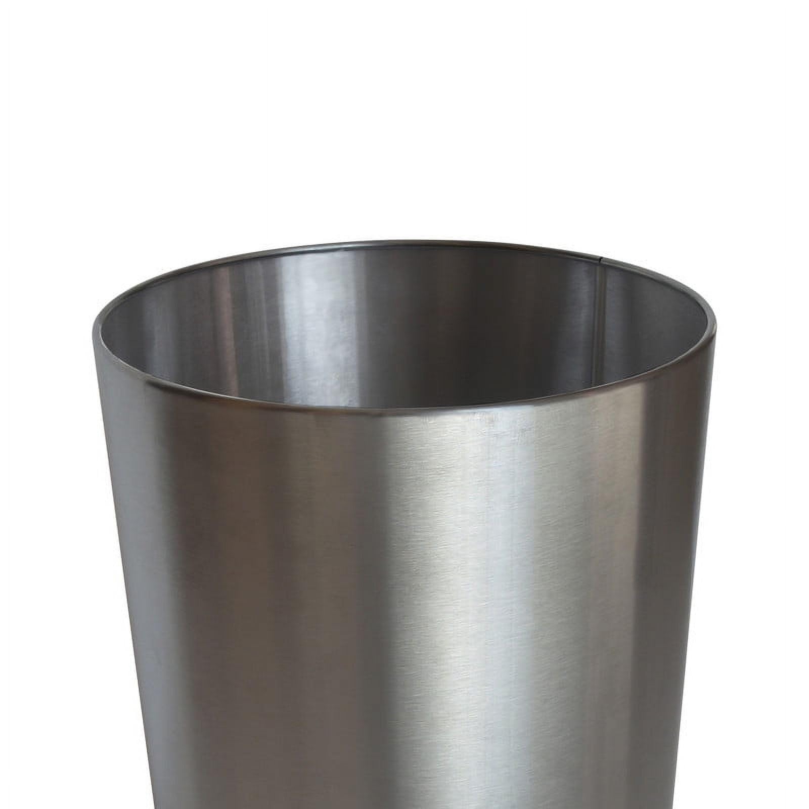 Orsd5D4ite Brushed Nickel Metal Bathroom Wastebasket, 2.2 gal