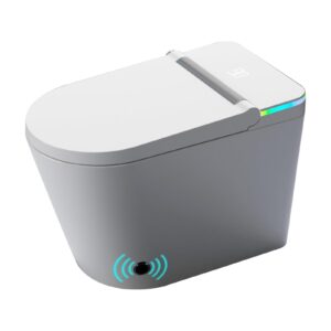 upgraded one piece smart bidet toilet, electric tankless toilet with in-builet aromatherapy/heated seat/foot sensor/various washing settings/temperature sensing/automatic powerful flush/auto shut-off