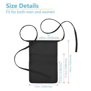 tsmyp Hip pouch apron Black Waitress Waiter Server Short Aprons Kitchen apron,Two front and two back pockets (hip pouch apron, 1)