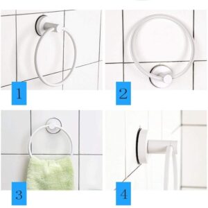 YXCNP Hanging Towel Rack, Bathroom Hanger Kitchen Towel Hook Storage Rails Free Punch Sucker Drying Towel Bath Towel Holder/White