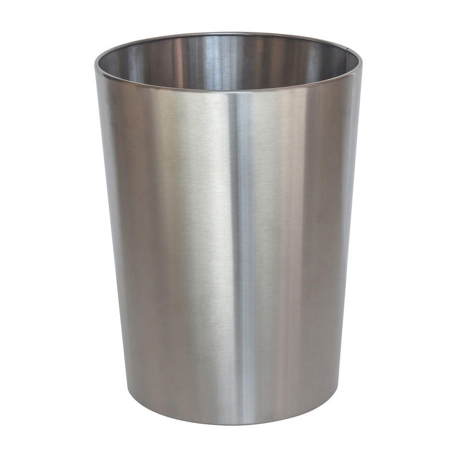 Orsd5D4ite Brushed Nickel Metal Bathroom Wastebasket, 2.2 gal