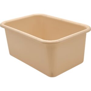 teacher created resources small plastic storage bin, light brown