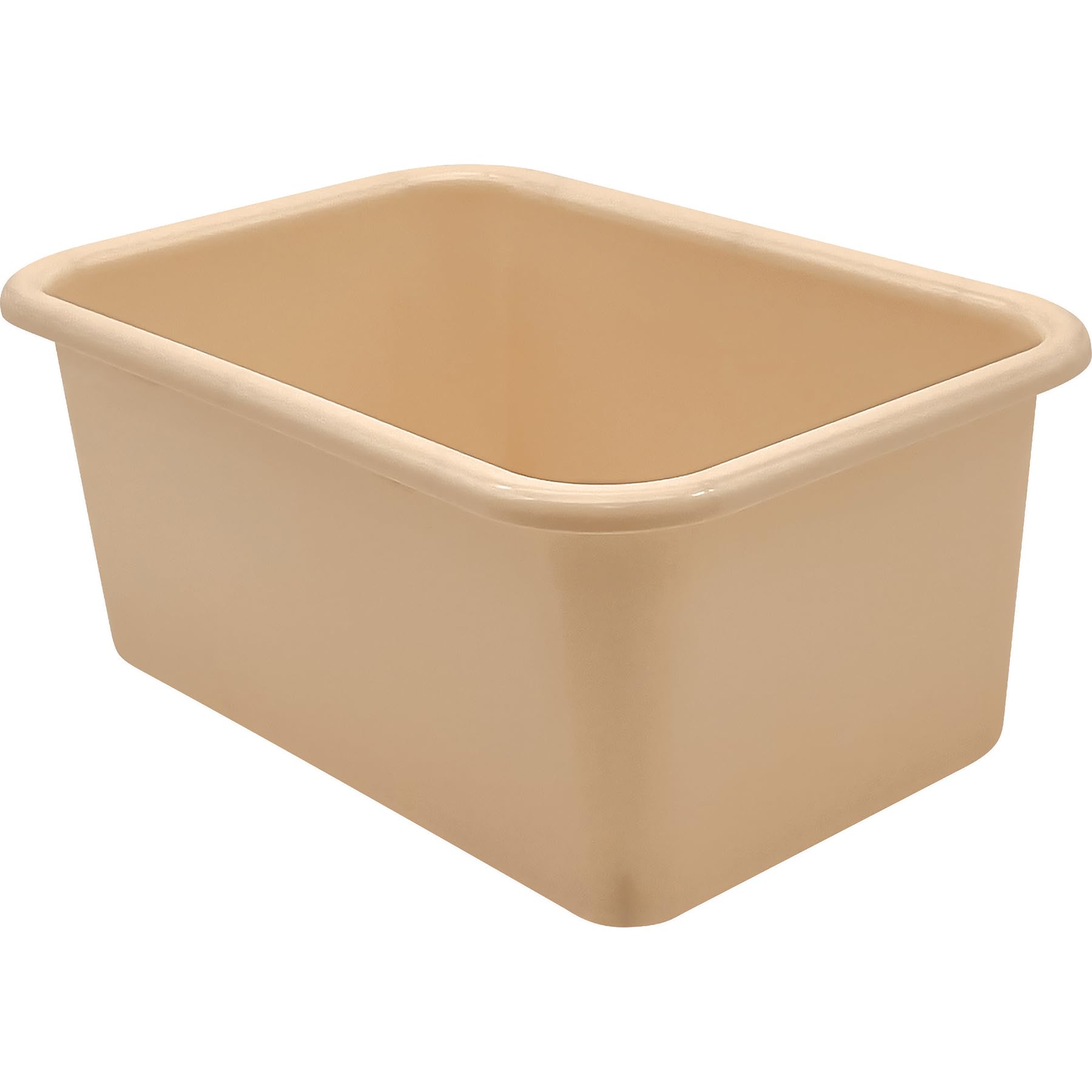 Teacher Created Resources Small Plastic Storage Bin, Light Brown