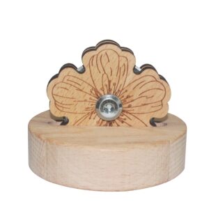 thread cutter flower thread cutter blade for sewing, wooden rotary thread cutting tool sewing cutter (peach blossom)