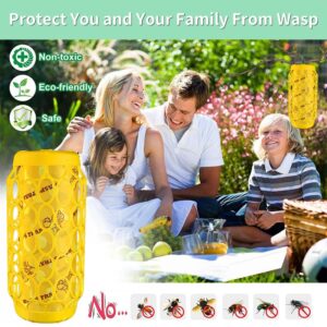 Wasp Trap Carpenter Bee Trap 2 PCS & Replaceable Sticky Boards 4 PCS & Hanging Strings 2 PCS | Repellent Wasp Trap Hanging for Yellow Jacket Wasp Killer Catcher | Reusable & Durable Bee Catcher