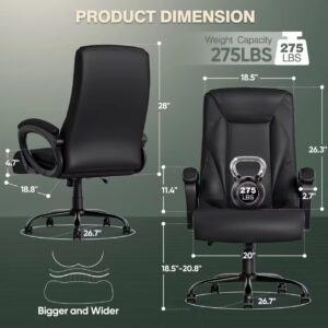 ELABEST Comfy Office Chair with Padded Armrests,High Back Leather Office Chair,Ergonomic Office Chair,Big and Tall Comfortable Executive Office Chair,Computer Desk Chair