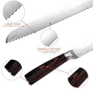 YSYONM Bread Knife 8 Inch Serrated Bread Knives Stainless Steel Sharp Edge Bread Slicing Knife for Cutting Crusty Bread, Pastry, Cake & Homemade Bread