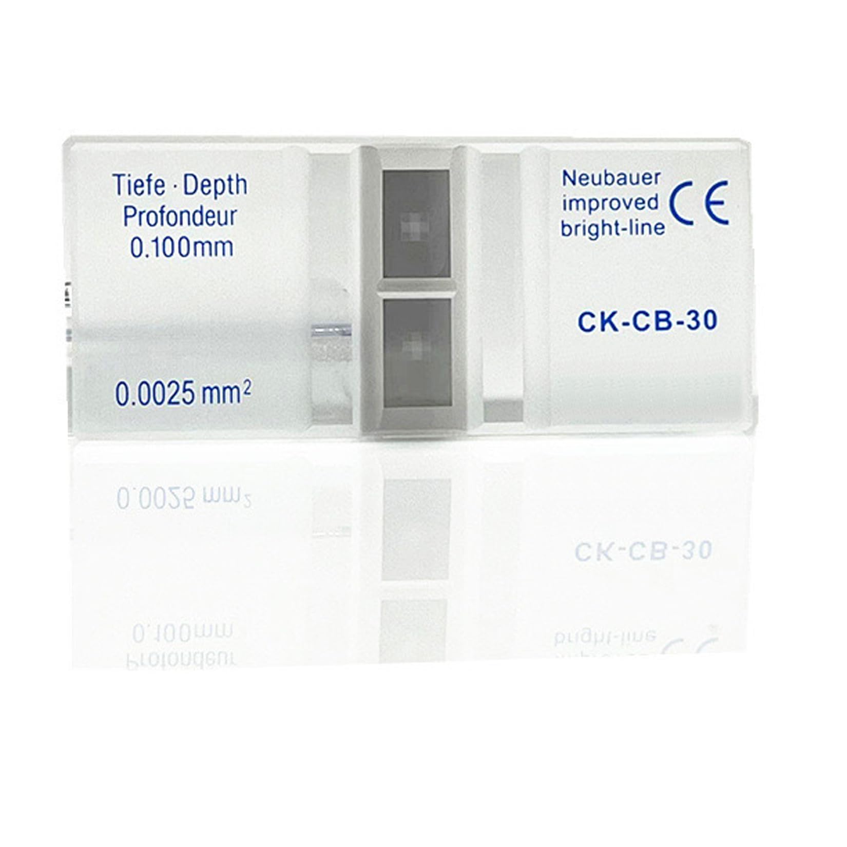 Gintison Cell Counting Chamber Hemocytometer Neubauer Improved Blood Counting Chamber with Bright Line and 2 pcs Coverslips